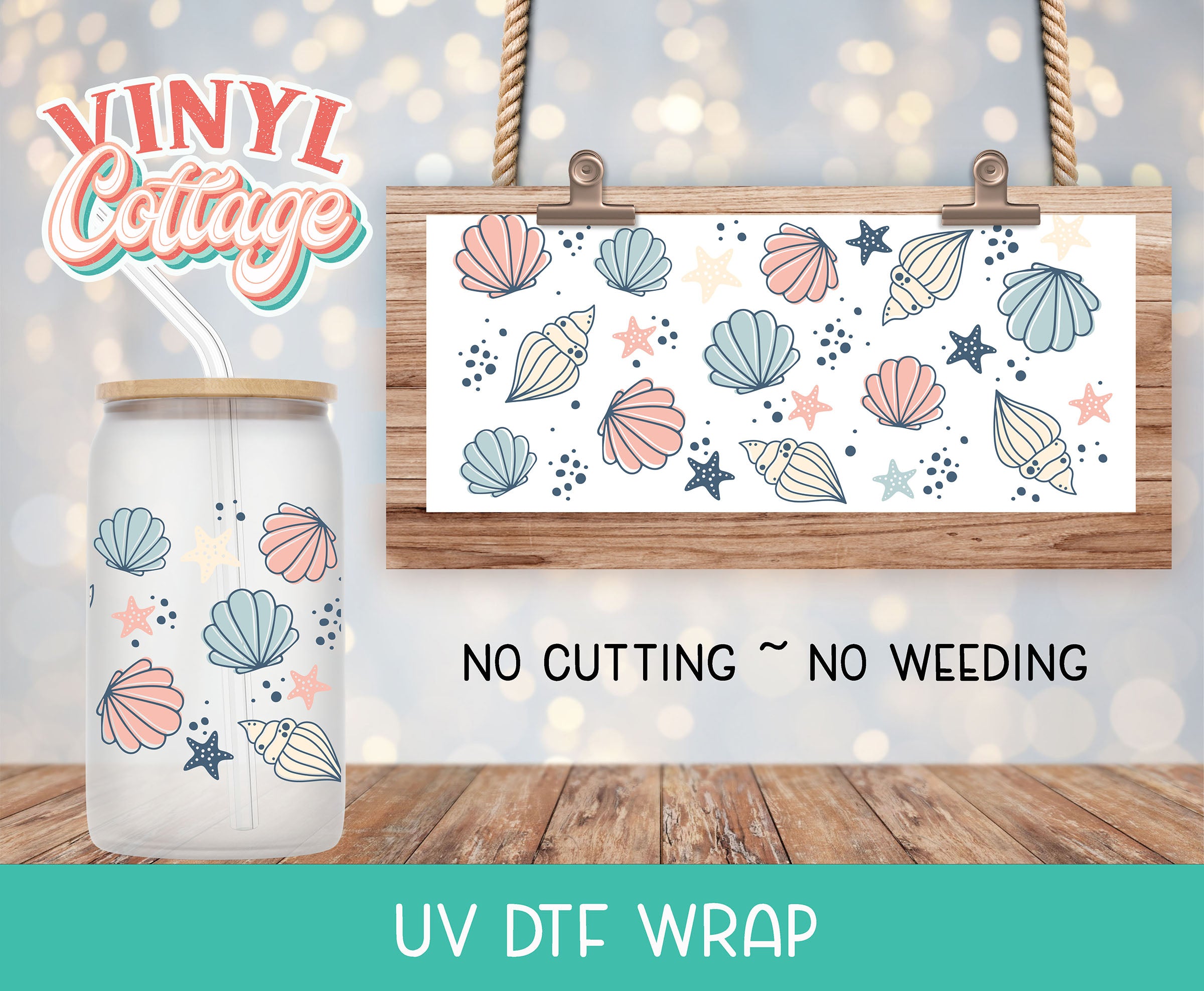08UV Seashells ~ UV DTF Wrap – Vinyl Cottage