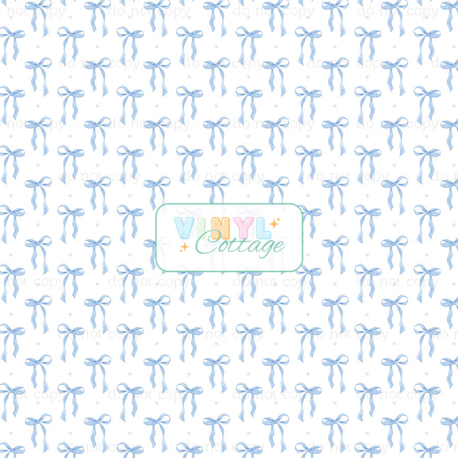 Preppy Blue Bows and Dots ~ 1430 – Vinyl Cottage