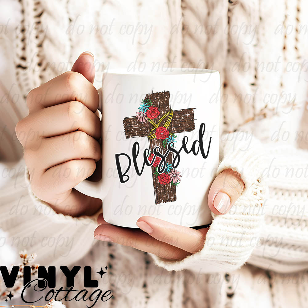 Blessed Cross ~ UV DTF DECAL – Vinyl Cottage