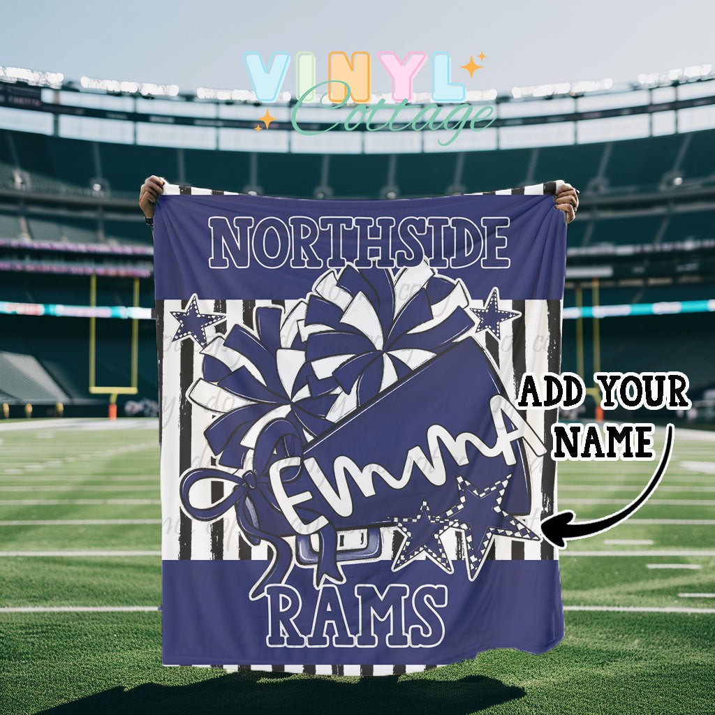 Northside Rams Cheer Blanket Navy – Vinyl Cottage