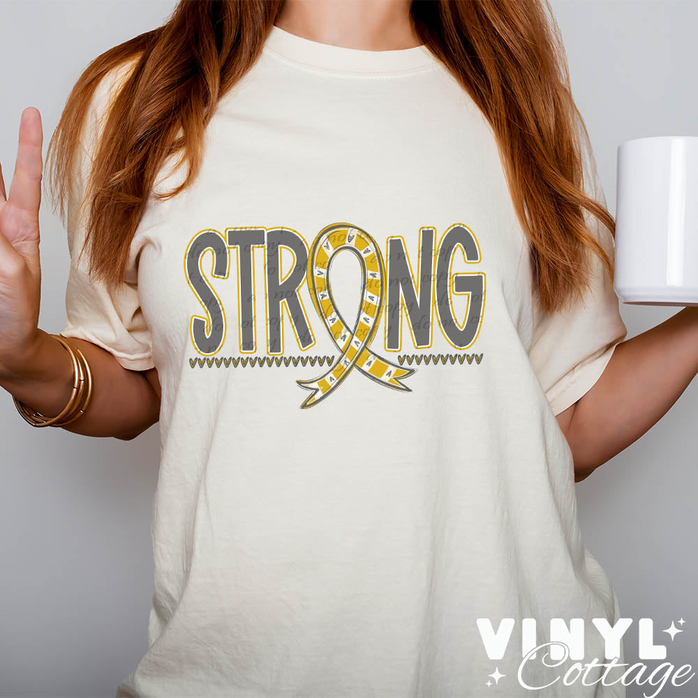 Strong Ribbon ~ Gold ~ DTF Transfer – Vinyl Cottage