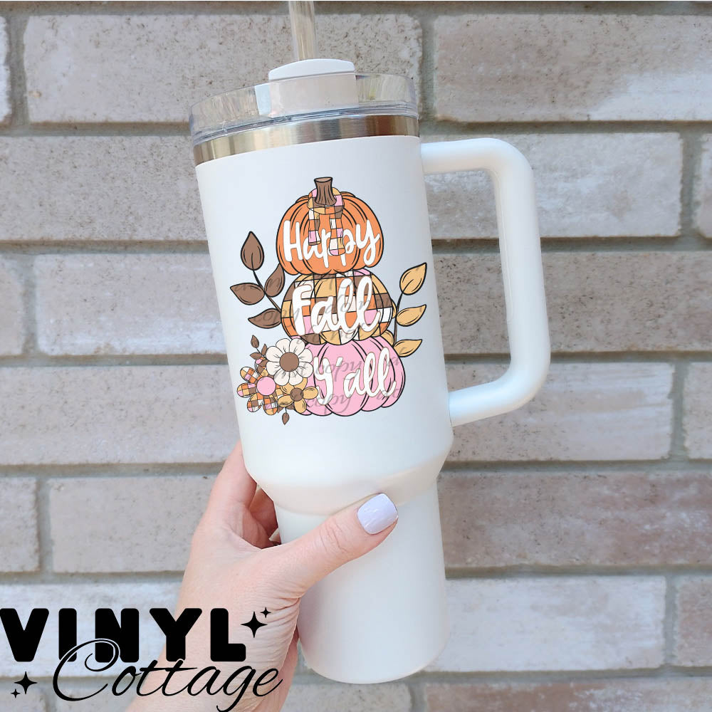 Happy Fall Y'all ~ UV DTF DECAL – Vinyl Cottage