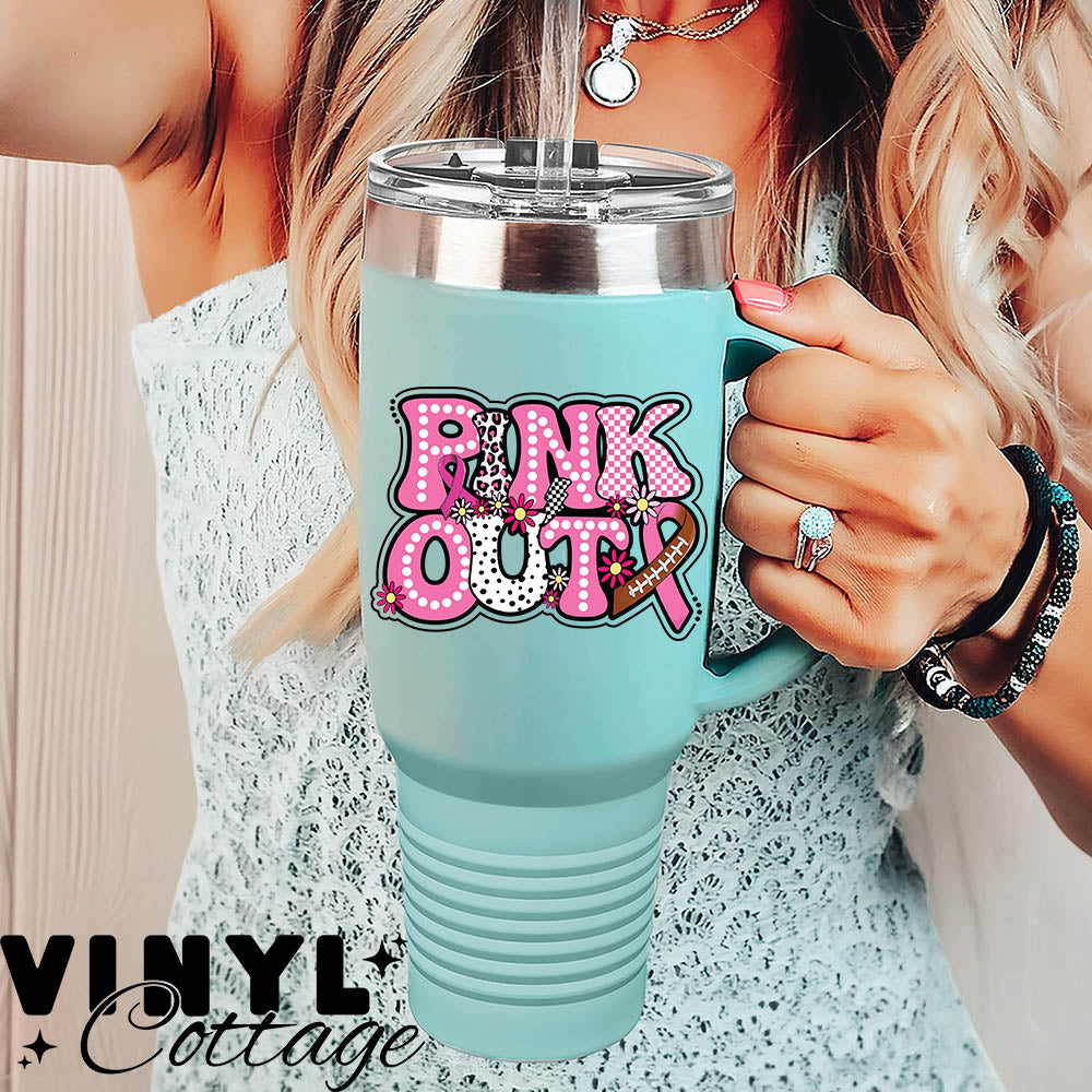 Pink Out Football ~ UV DTF DECAL – Vinyl Cottage