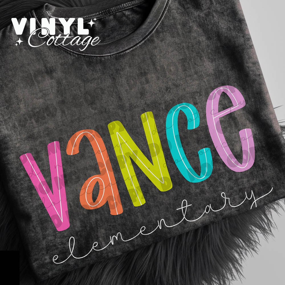 Vance Elementary ~ Bright Lines ~ COR ~ DTF Transfer – Vinyl Cottage