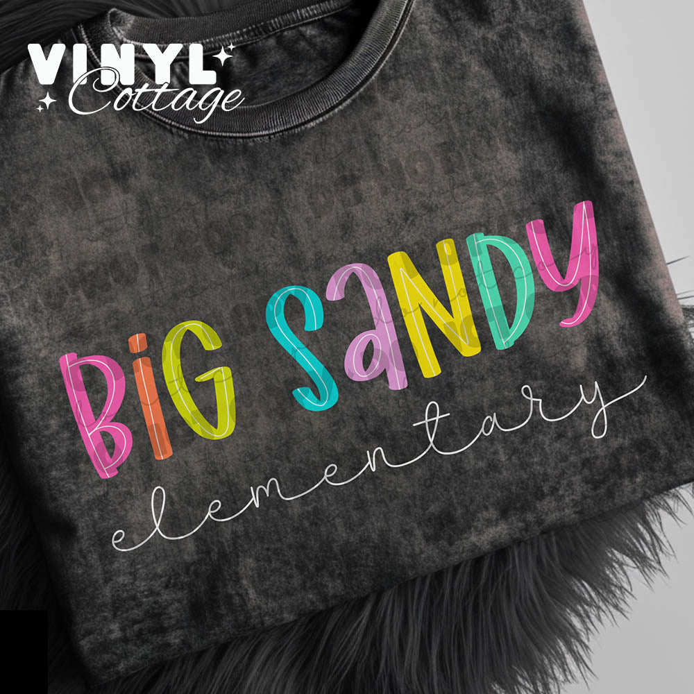Big Sandy Elementary ~ Bright Lines ~ COR ~ DTF Transfer – Vinyl Cottage