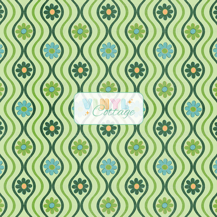 Green Retro Waves – Vinyl Cottage