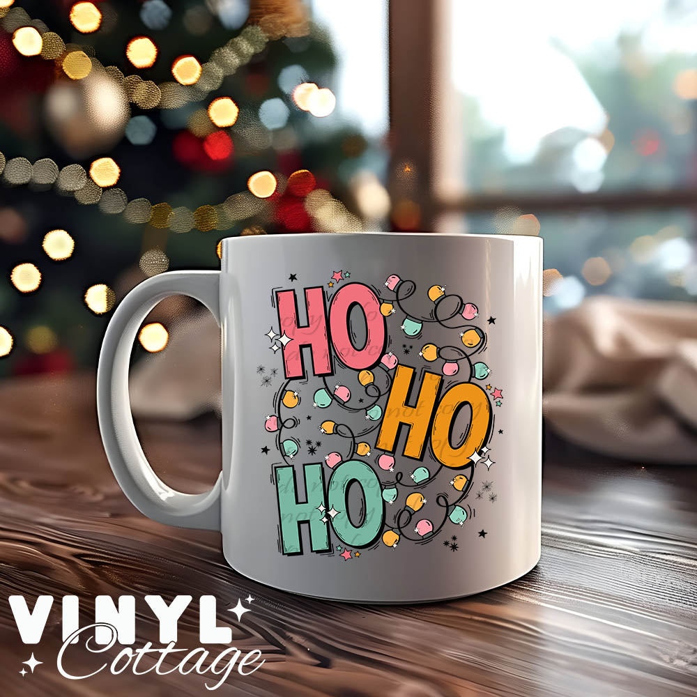 Ho Ho Ho Lights ~ UV DTF DECAL ~ WC494 – Vinyl Cottage