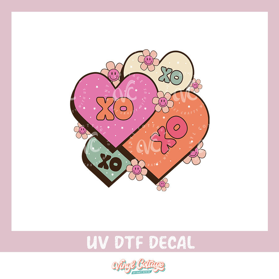 WC386 ~ UV DTF DECAL ~ XOXO Hearts – Vinyl Cottage